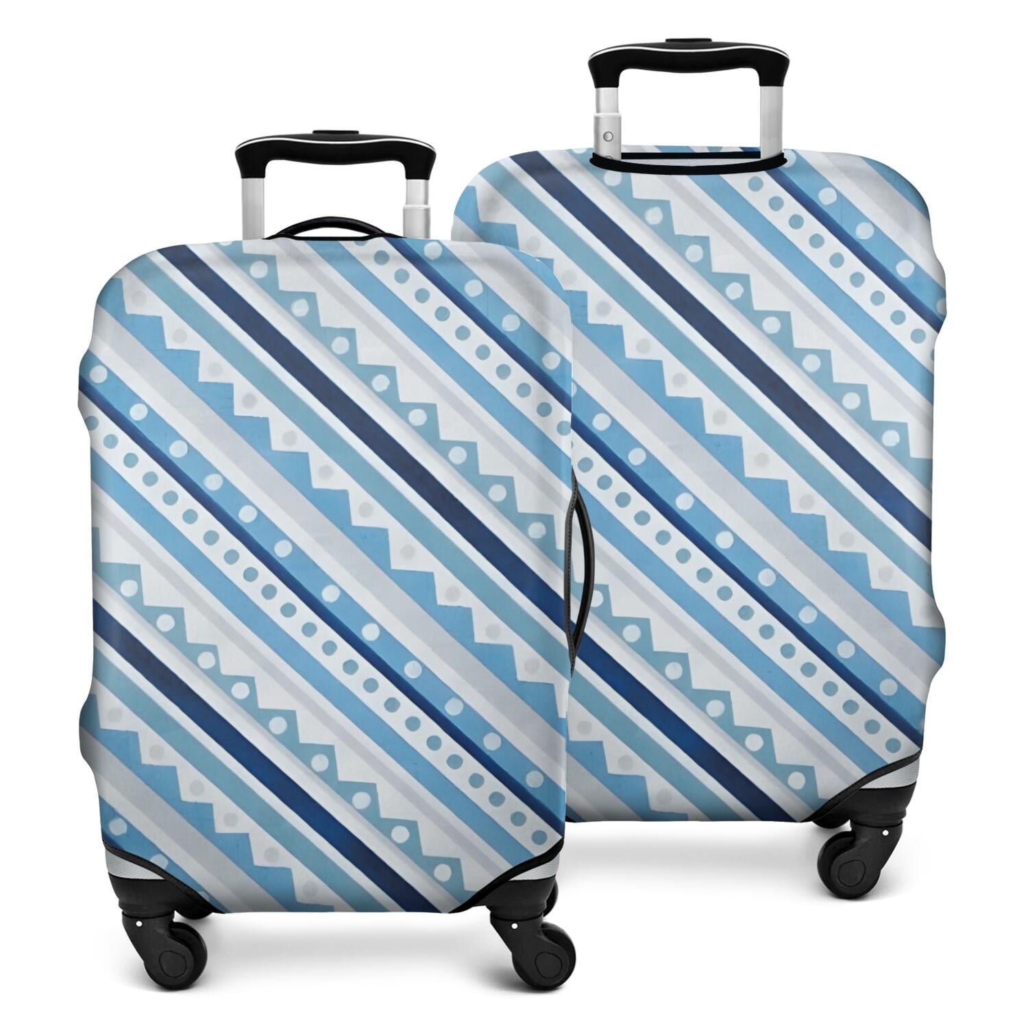 Blue Geometric Stripe Pattern Luggage Cover Fashion Suitcase Cover ...