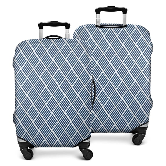 Blue Geometric Striped Pattern Luggage Cover Fashion Suitcase Cover ...