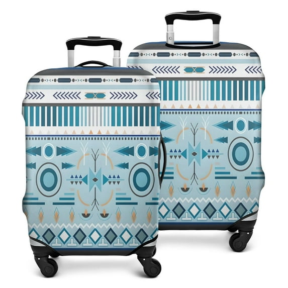 Blue Geometric Triangle Diamond Pattern Luggage Cover Fashion Suitcase ...