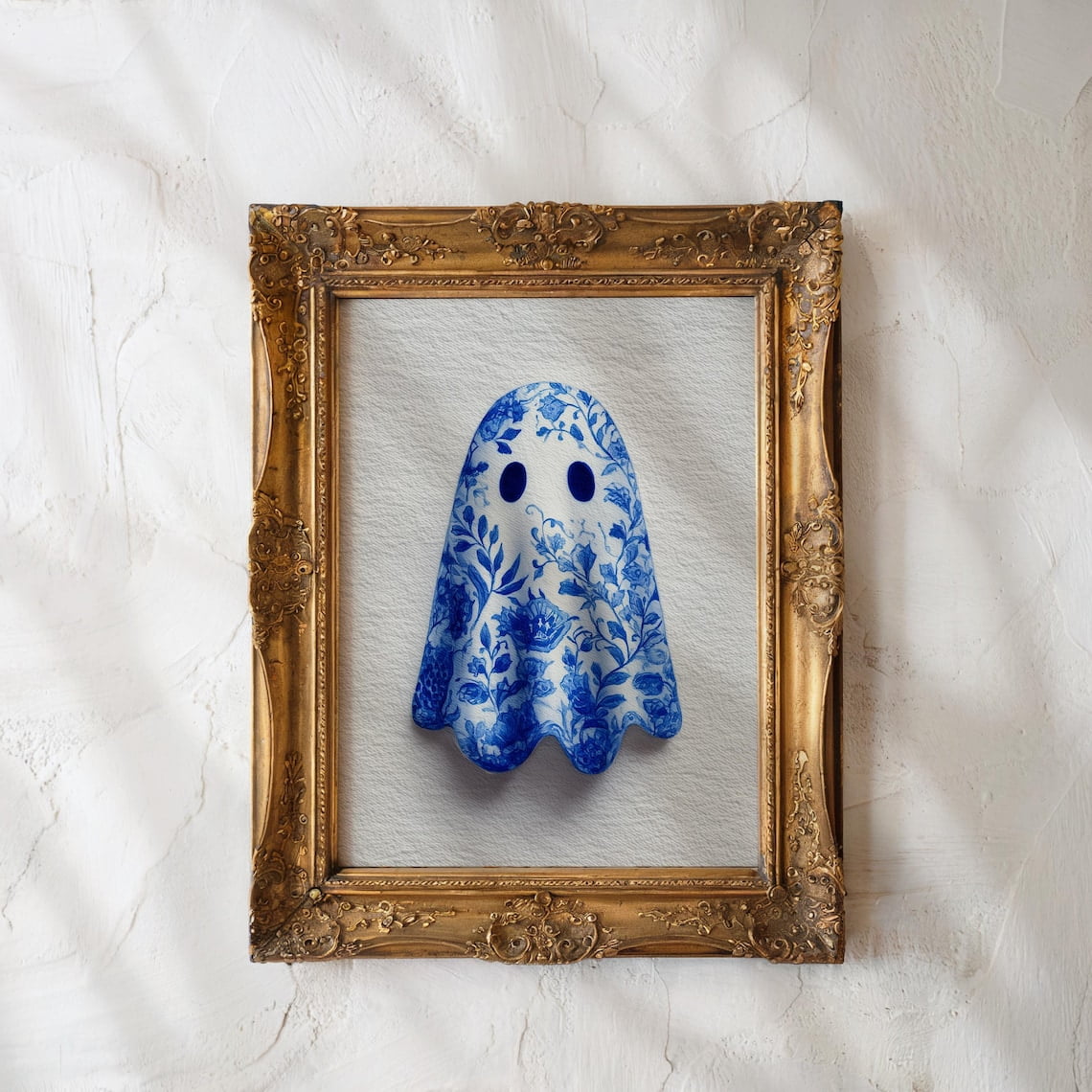 Blue Ghost Art Print Cute Spooky French Country Poster Gothic Design ...