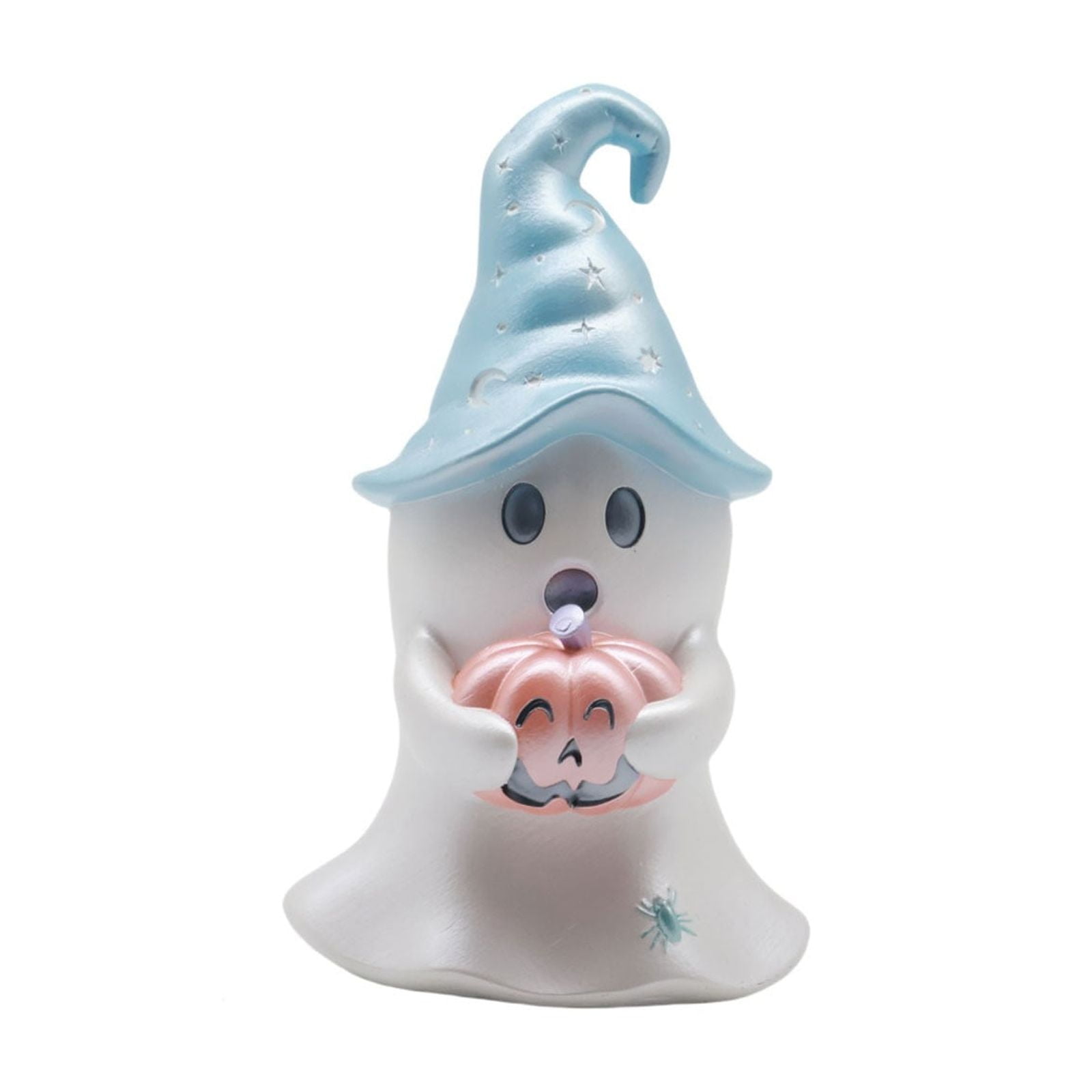 Blue Ghost With Pumpkin Resin Figurine Halloween Decor Small Statue For ...