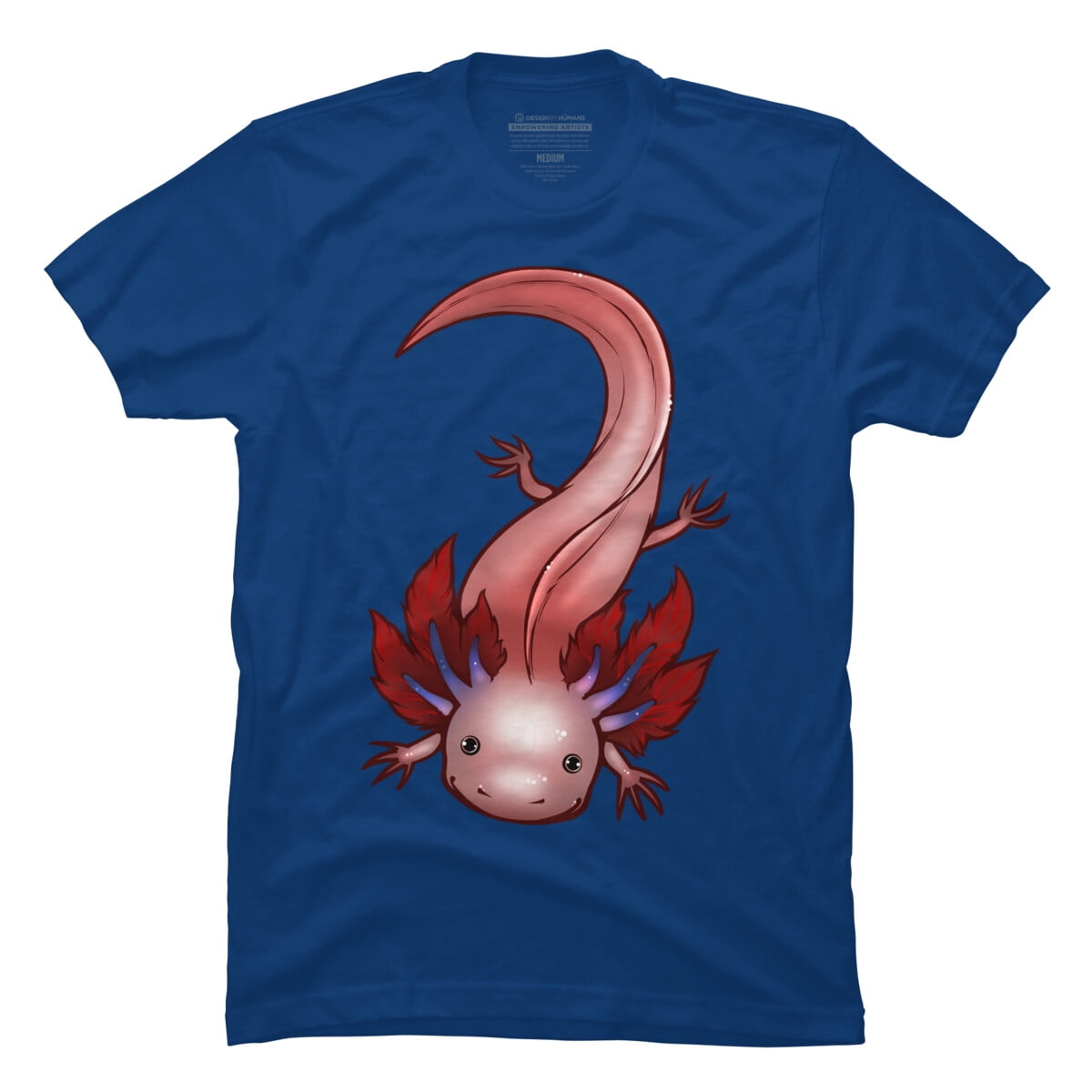 Blue Gilled Leucistic Axolotl Mens Royal Blue Graphic Tee - Design By ...