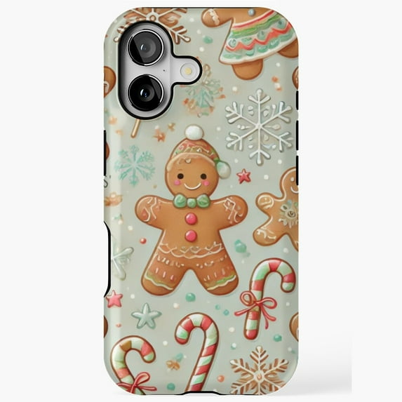 Blue Gingerbread People Pattern Festive Holiday Art Phone Case for ...