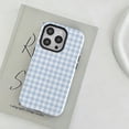 Blue Gingham Checkered Cute Phone Case for Her compatible with iPhone ...
