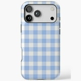 Blue Gingham Print Classic Pattern iPhone Case 17 to 11 Pro Max ...