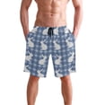 Blue Gingham White Rabbits Easter Men's Swim Trunks Beach Shorts ...