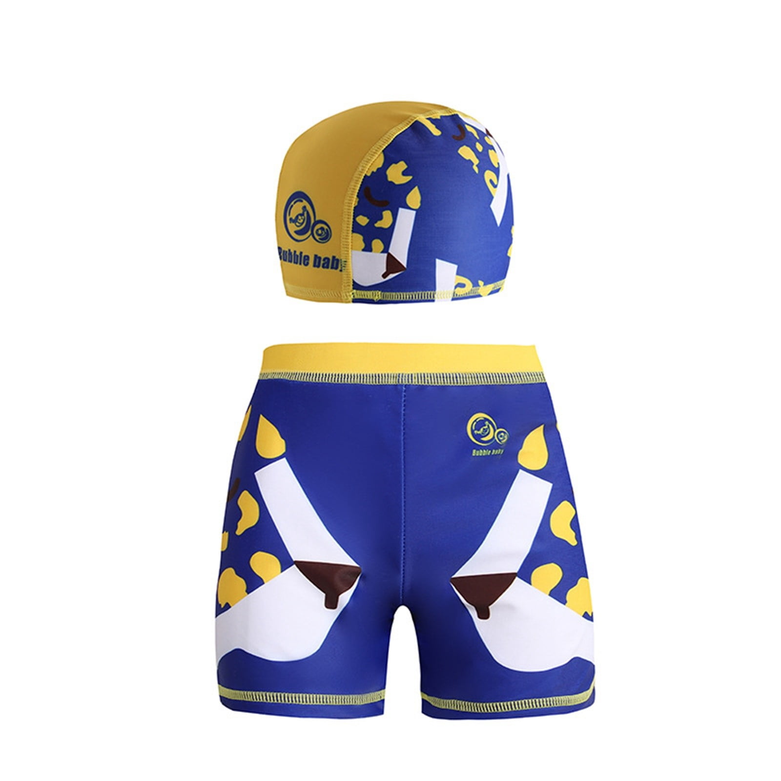 Blue Giraffe Boys Swim Trunks Set with Matching Cap, Quick-Dry UPF ...