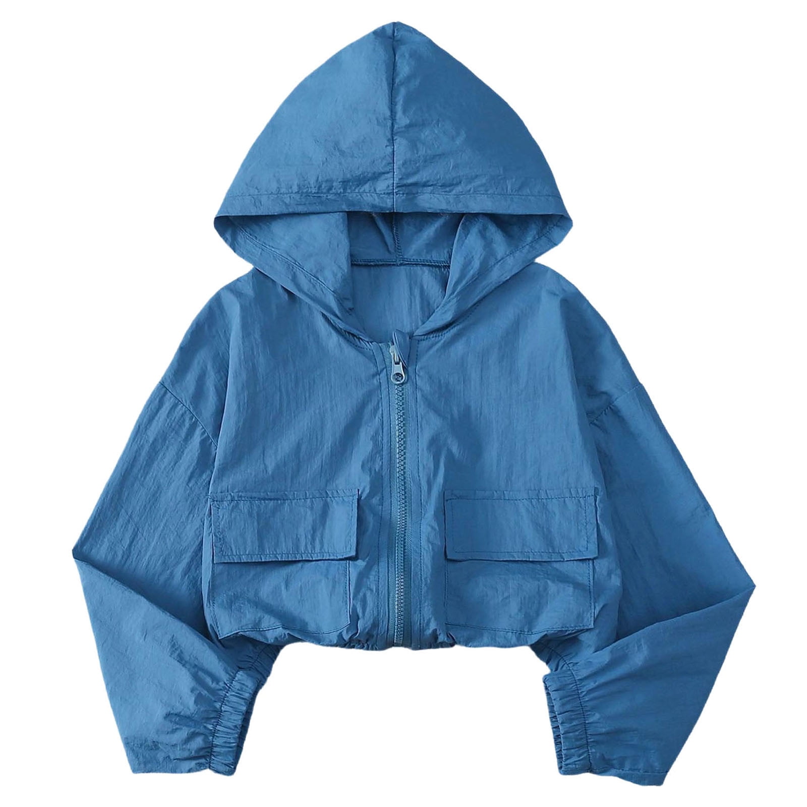 Blue Girls Lightweight Jackets Hoodies Outfit for Girls Long Sleeve ...