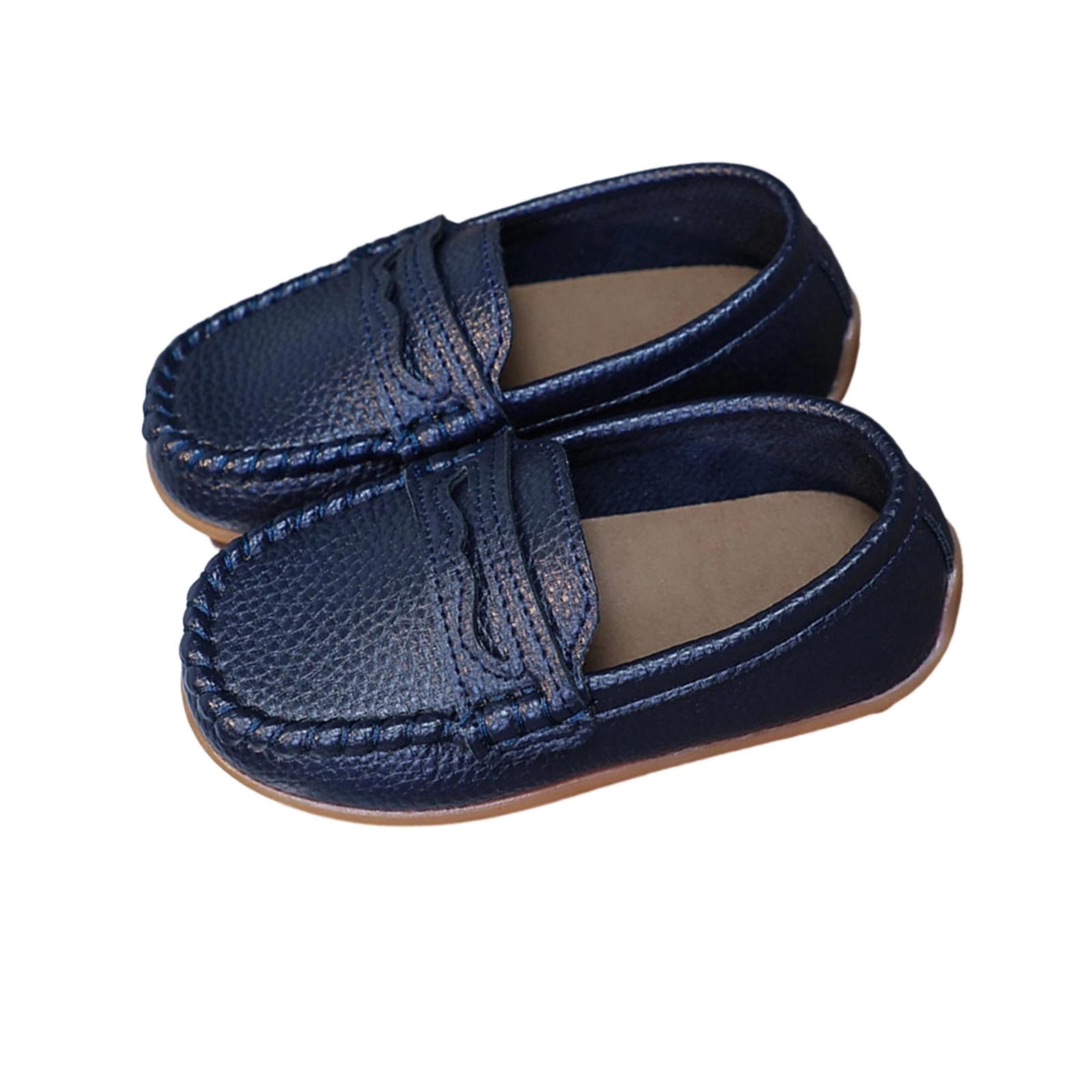 Blue Girls Toddler Slip On Soft Sole Loafers Pu Faux Leather Blue ...
