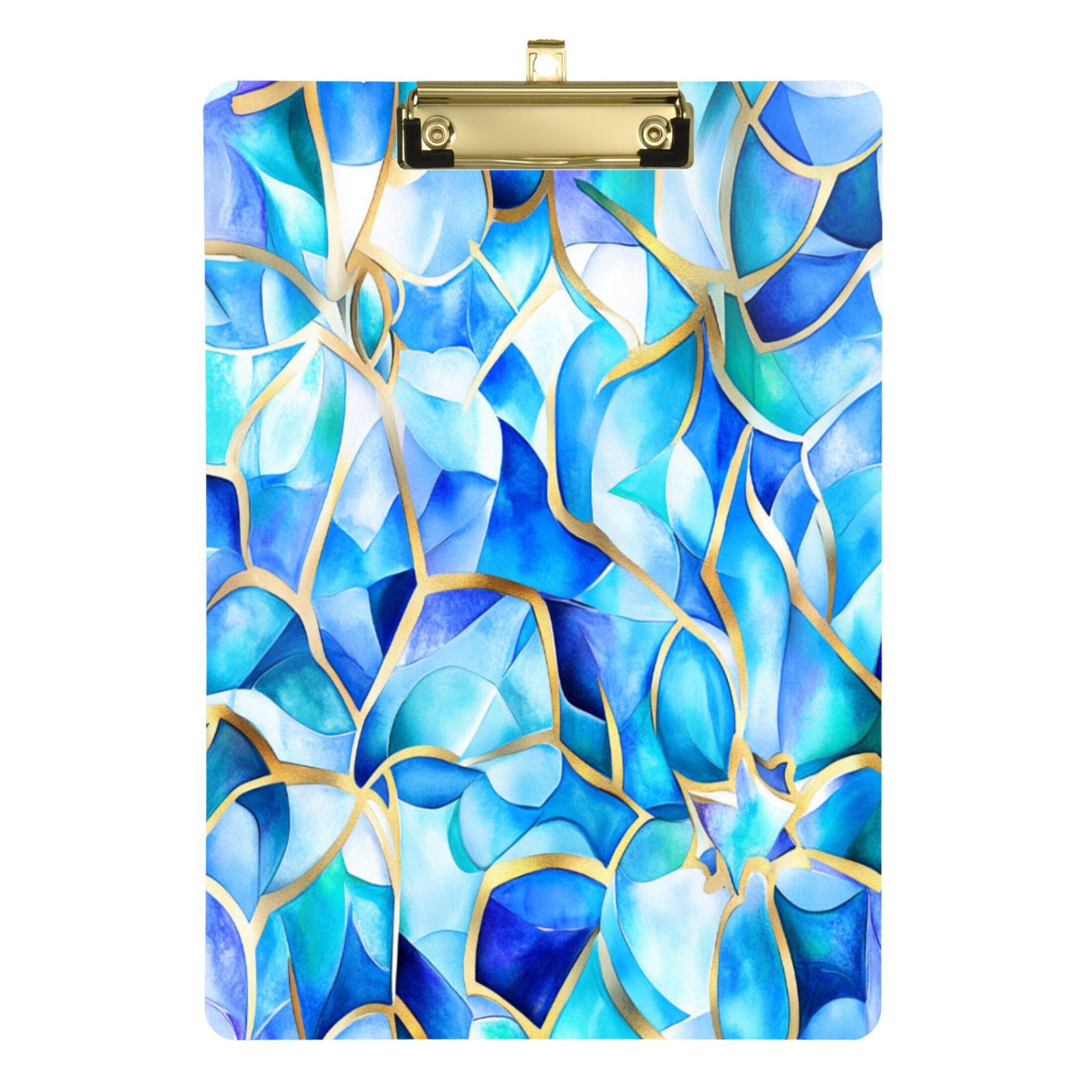 Blue Glass Pattern 12.5x9in Clipboard, Durable Acrylic with Metal Clip ...