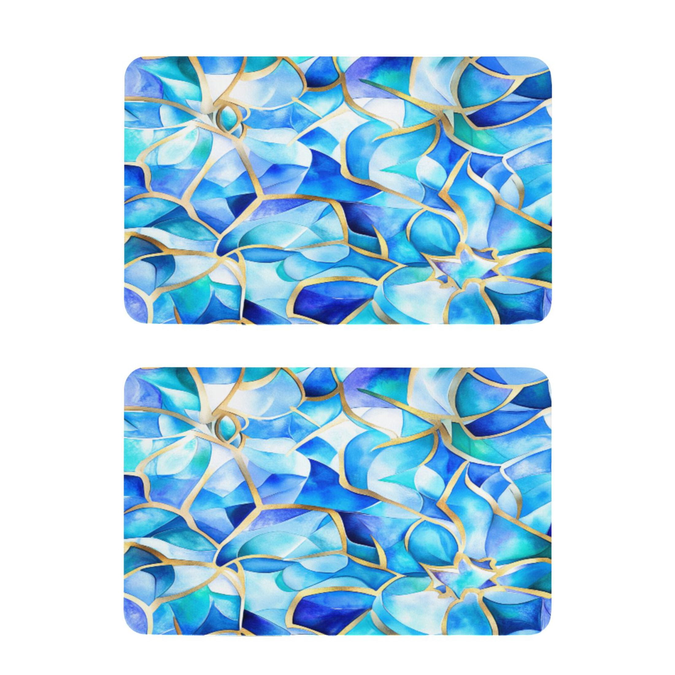 Blue Glass Pattern 2 Pack 4x2.5 Inch Magnetic Stickers Thick and Strong ...