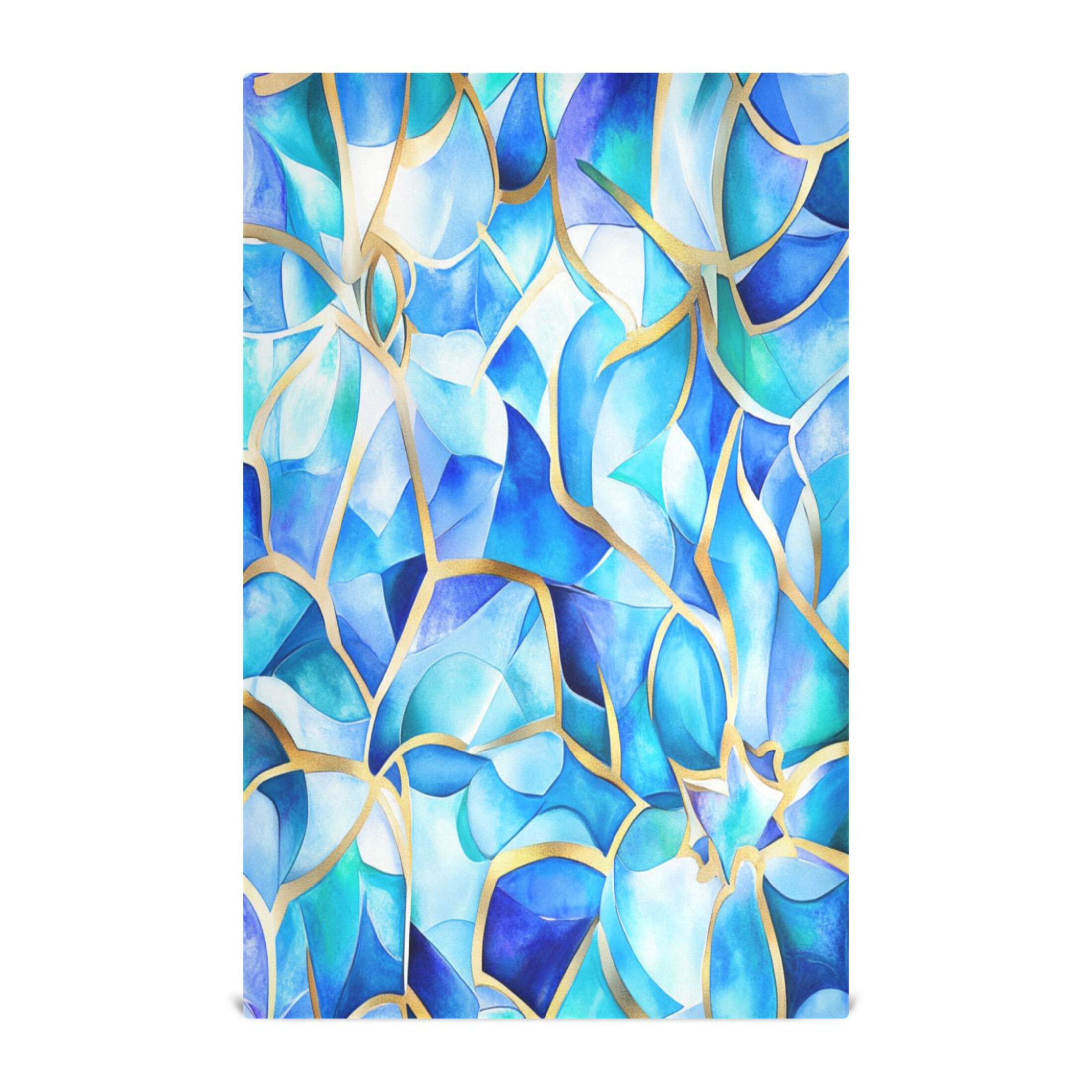 Blue Glass Pattern Kitchen Towels 6-Piece Pack Tea Towels for Kitchen ...