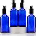 Blue Glass Spray Bottles 4oz, with Small Fine Mist Spray, Metal Cap ...