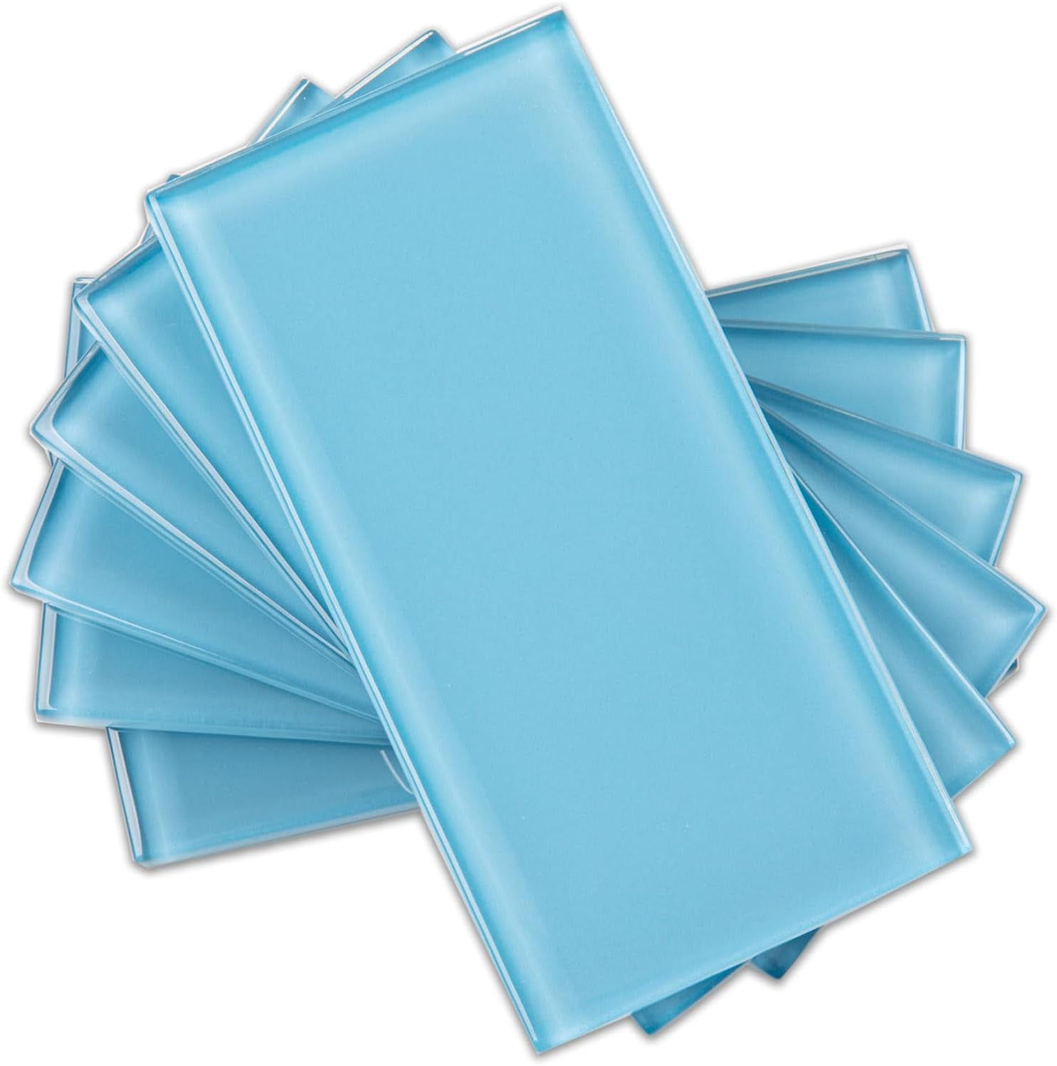 Blue Glass Subway Tiles, 3x6 Inch, Glossy Finish, 4 Sq.ft, Kitchen and ...