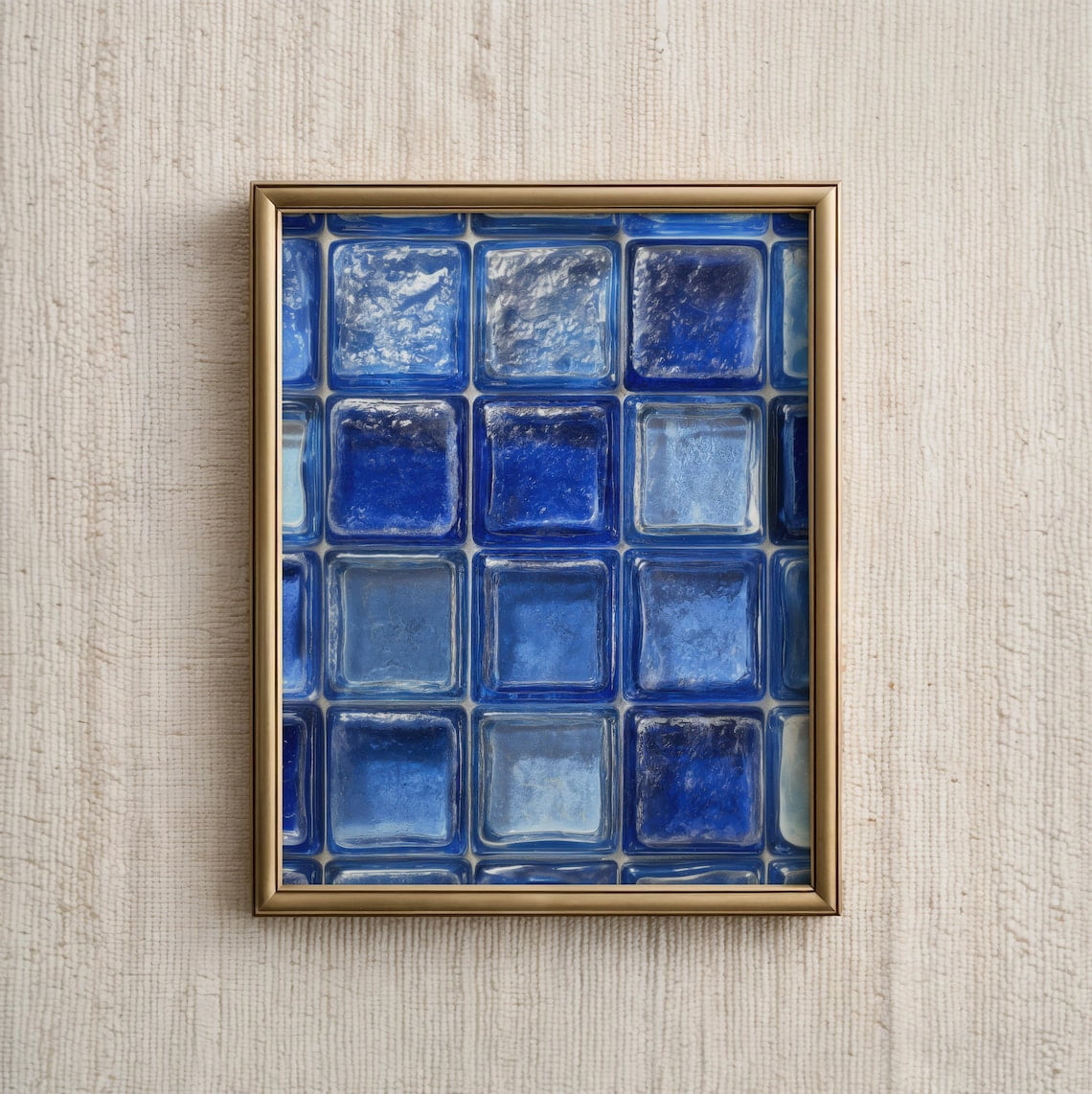 Blue Glass Tile Mid Century Wall Art Poster Unframed Paper Print ...
