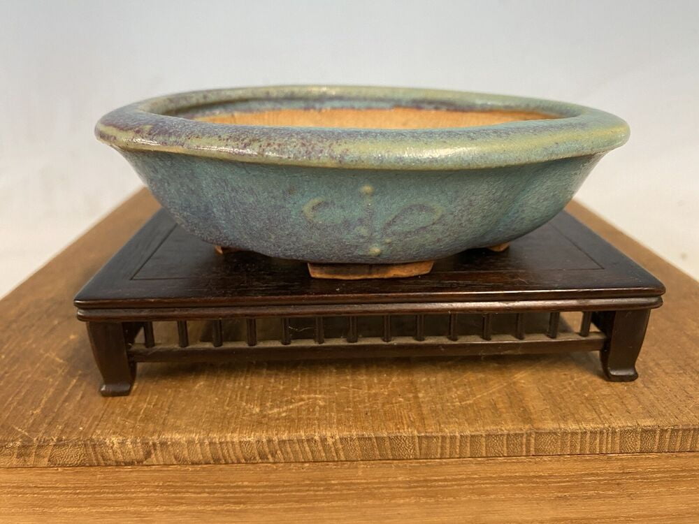 Blue Glazed Shohin Size Bonsai Tree Pot Heian Kosen 5 3/4” - Walmart.com
