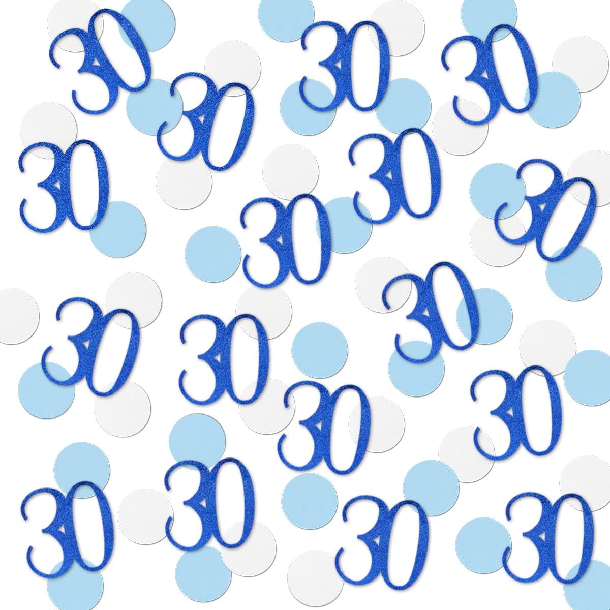 Blue Glitter 30 Confetti, 30th Birthday Number Confetti, 120Pcs ...