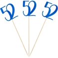 Blue Glitter 52nd Birthday Centerpiece Sticks, 12-Pack Number 52 Table ...