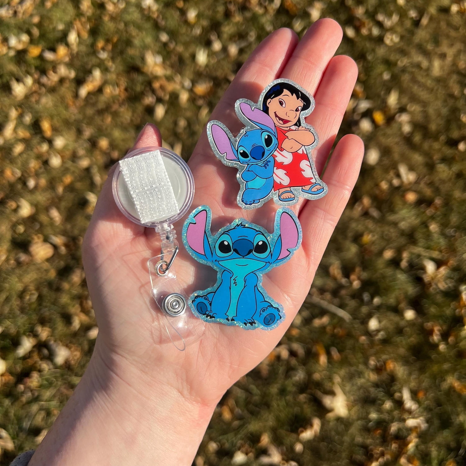 Blue Glitter Alien Interchangeable Badge Reel: Fun Work Accessory ...