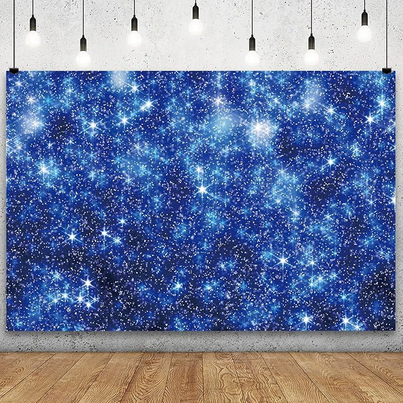 Blue Glitter Backdrop Silver Light Spots Navy Blue Sequin Bokeh ...