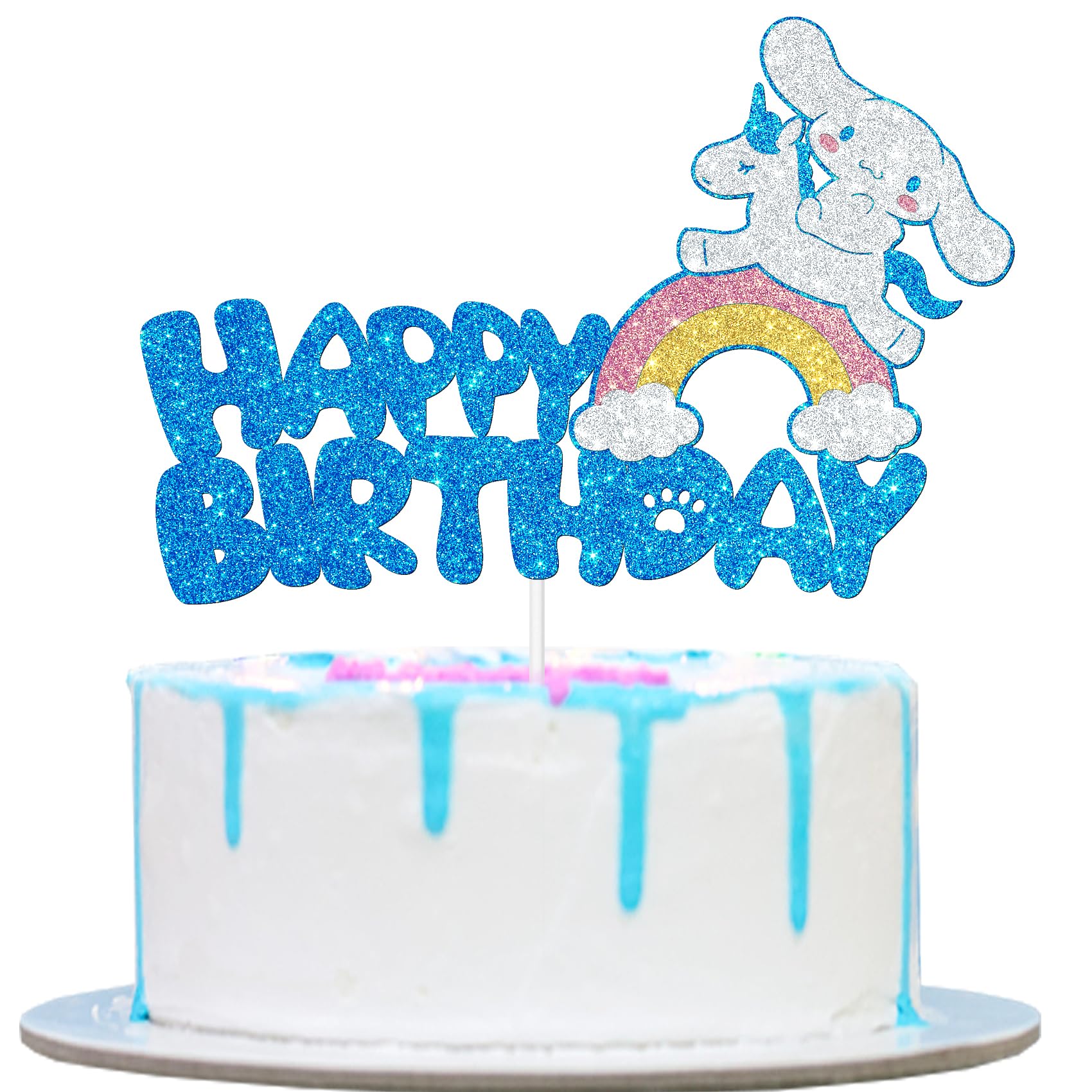Blue Glitter Cartoon Birthday Cake Topping, Kids MDH1Birthday Cake ...