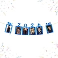 Blue Glitter Class of 2026 Graduation Photo Banner with Diploma Decor ...