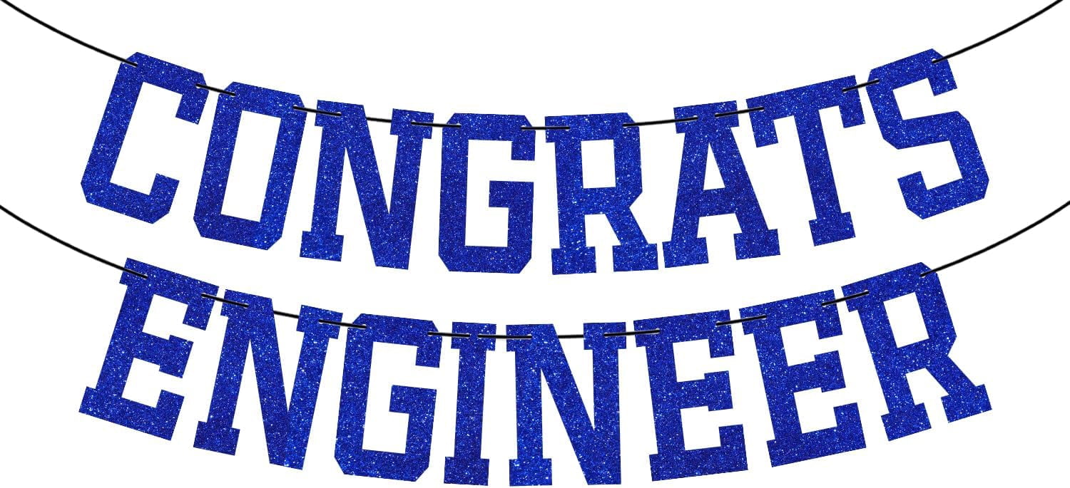 Blue Glitter Congrats Engineer Banner, Class of 2025/So Proud of You ...