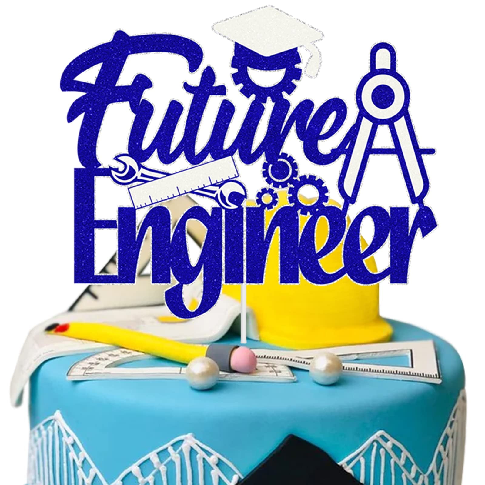 Blue Glitter FutureEGSC Engineer Cake Topper - Class of 2025 College ...