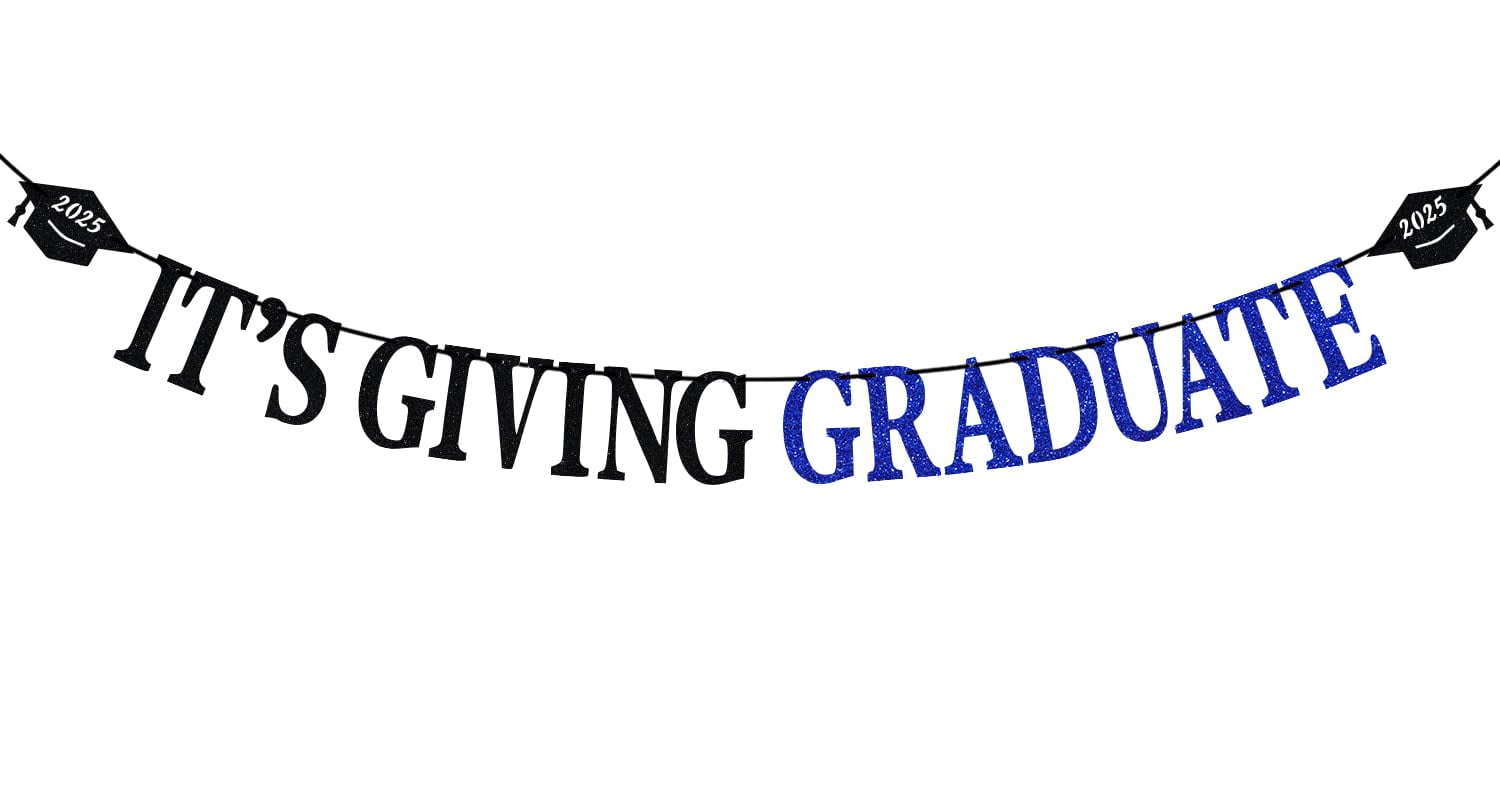 Blue Glitter It's Giving STF9 Graduate Banner, Class of 2025/Congarts ...
