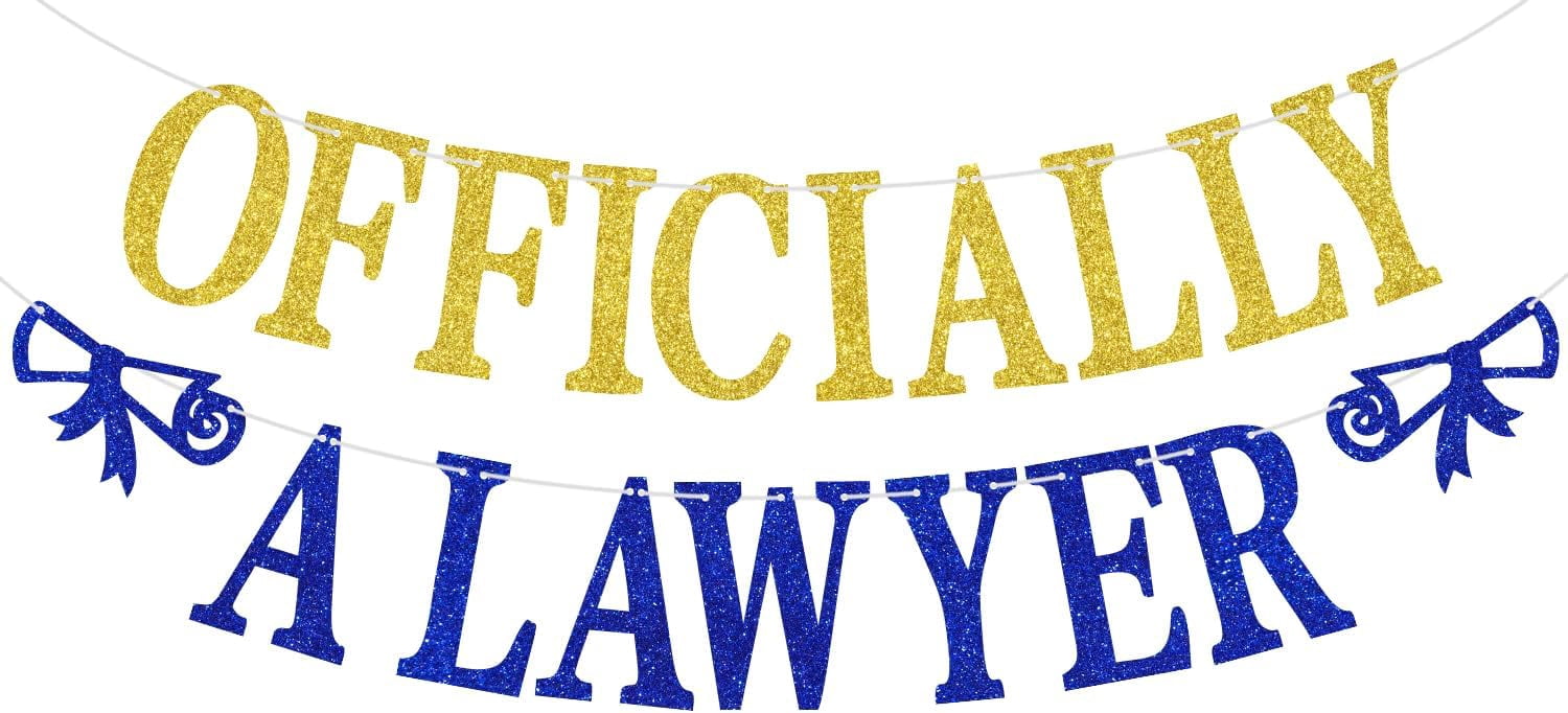 Blue Glitter Officially a Lawyer Banner, Pass the Bar/What Like It's ...