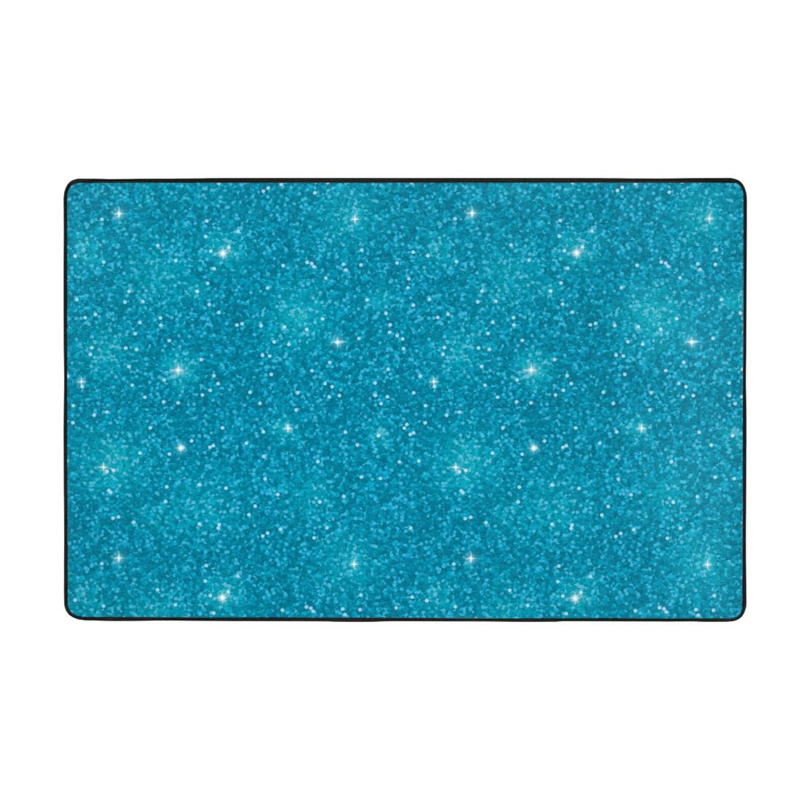 Blue Glitter Patterns Universal Door Mat Indoor Entrance, 60×39 Non ...