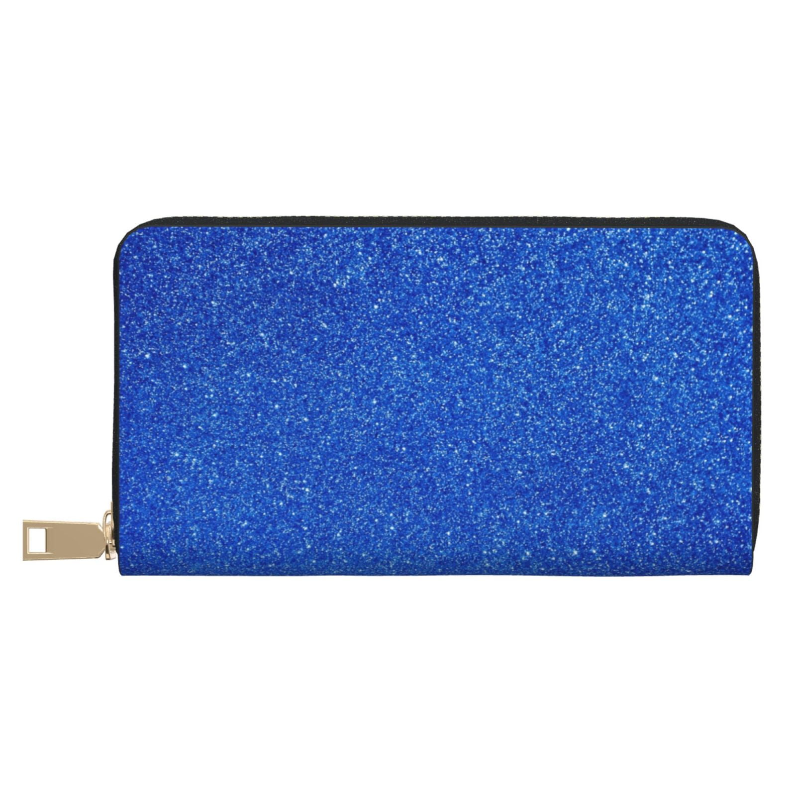 Blue Glitter k Wallet Women, Leather Bifold Multi Card Wallet, Women's ...