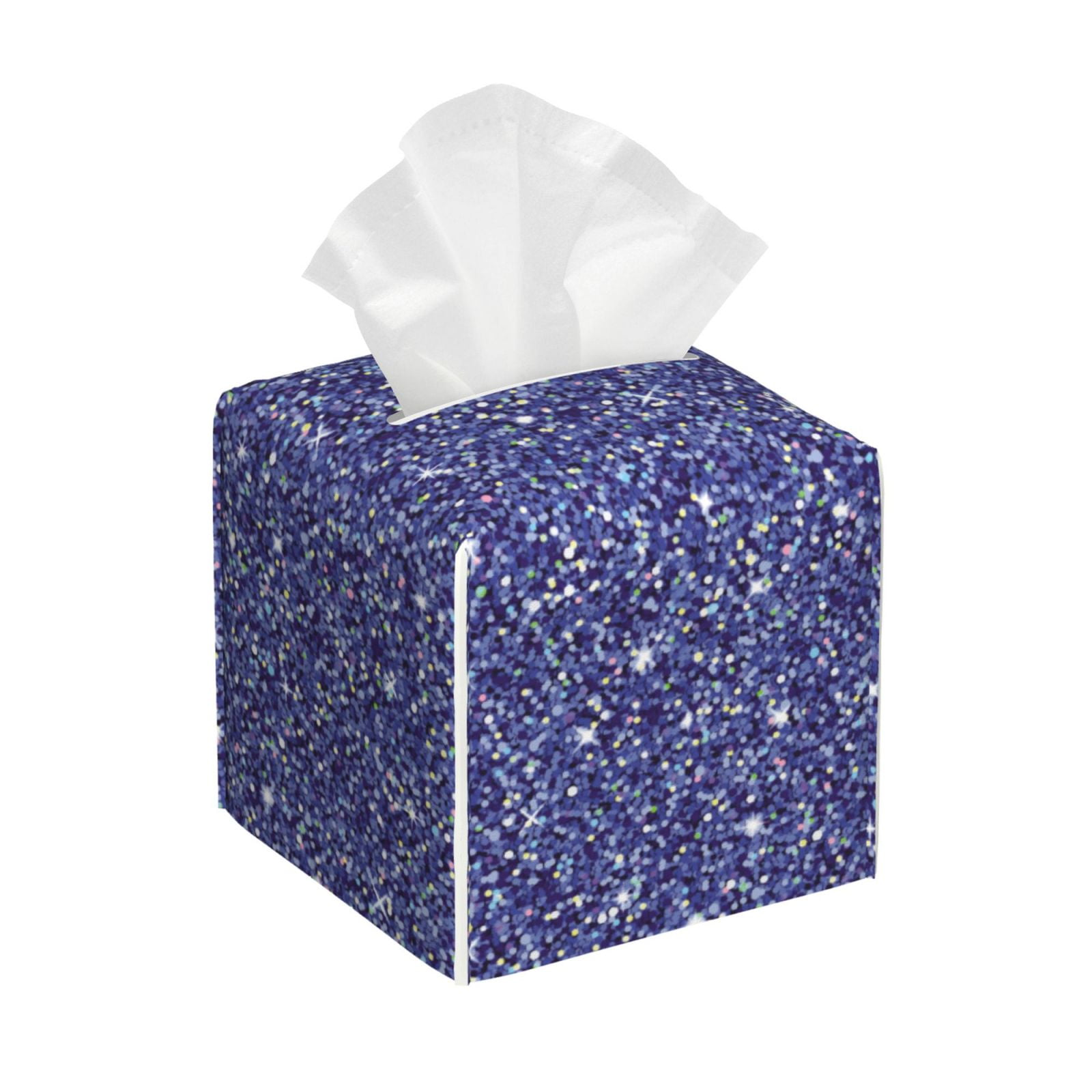 Blue Glitter lightning J Tissue Box Cover, Tissue Box Holder, Square ...