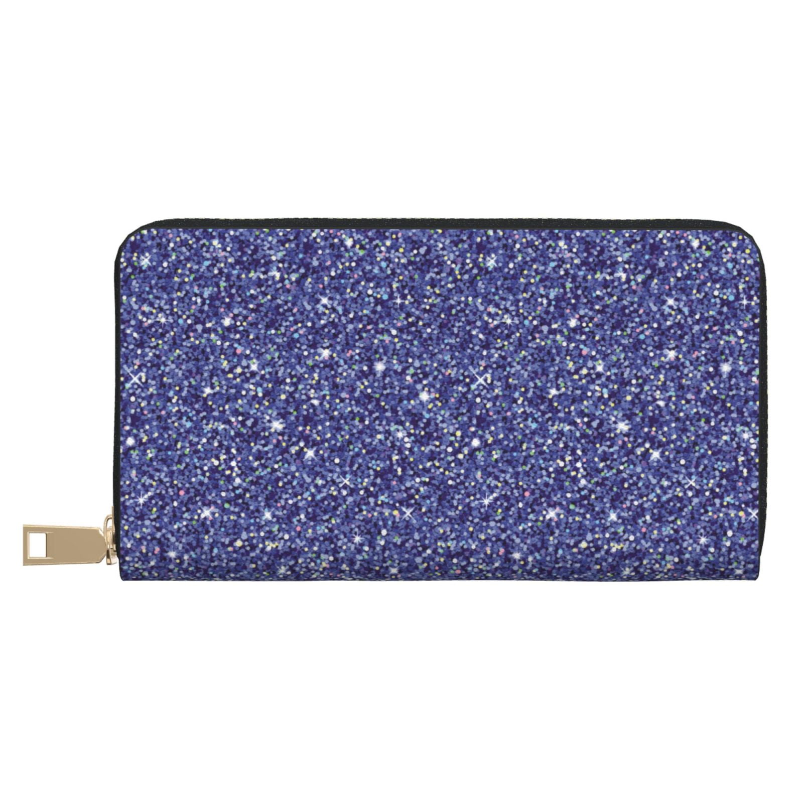 Blue Glitter lightning J Wallet Women, Leather Bifold Multi Card Wallet ...