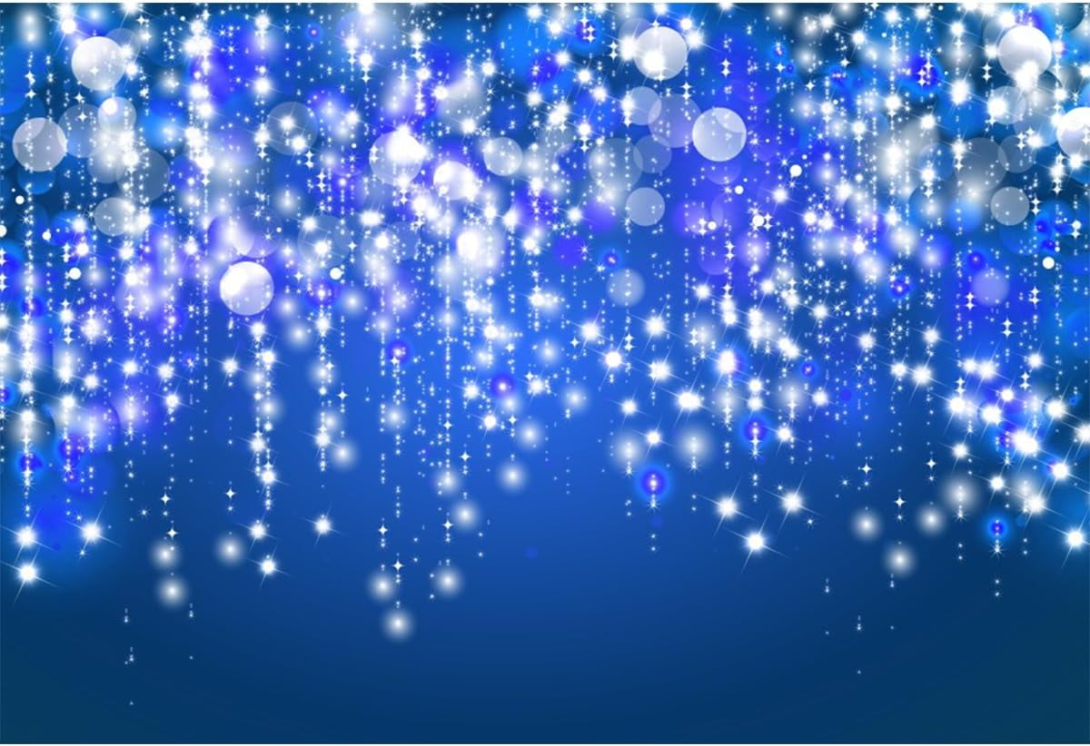 Blue Glitters Backdrops for Photography Silver Light Spots Navy Blue ...