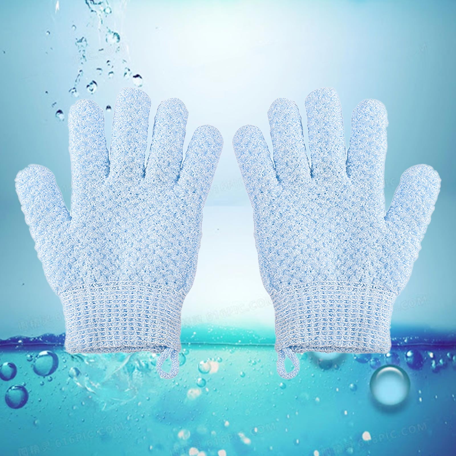 Blue Gloves Mittens Back Bath Mud Exfoliating Scrub Scrub Scrub Bath ...