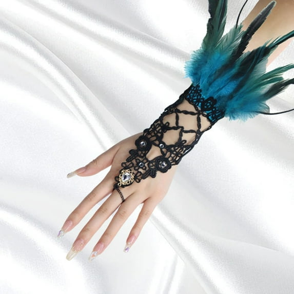 Blue Gloves Mittens Gothicism Witch Gloves Role Playing Mittens ...