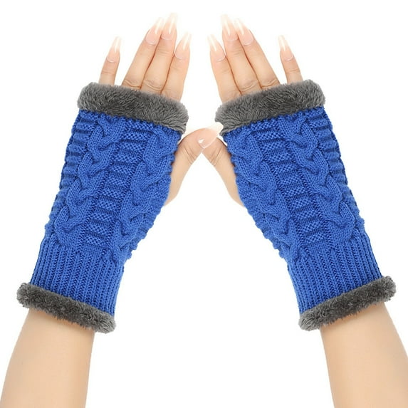 Blue Gloves Mittens Winter Gloves for Women Warm Glove Windproof ...