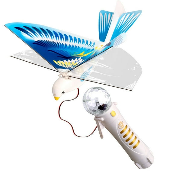 Blue Glowing Flying Bird Toy, Hand Launch Aircraft For Outdoor Play And ...
