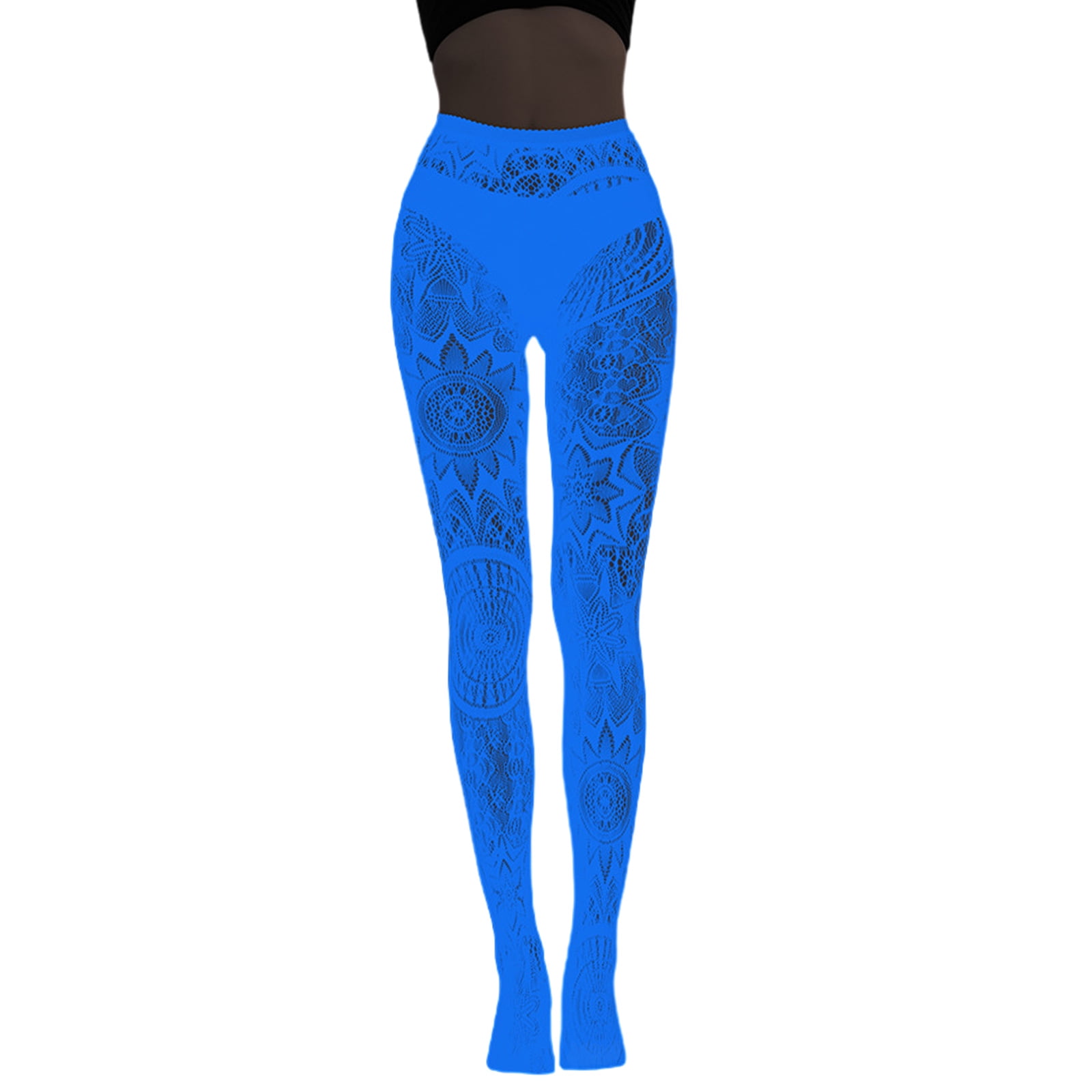 Blue Glowing Pantyhose for Women Halloween Glow Spiderweb Patterned ...