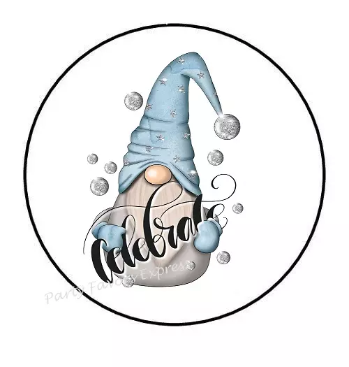 Blue Gnome Celebrate Stickers Party Favors Phone Decal Water Bottle ...