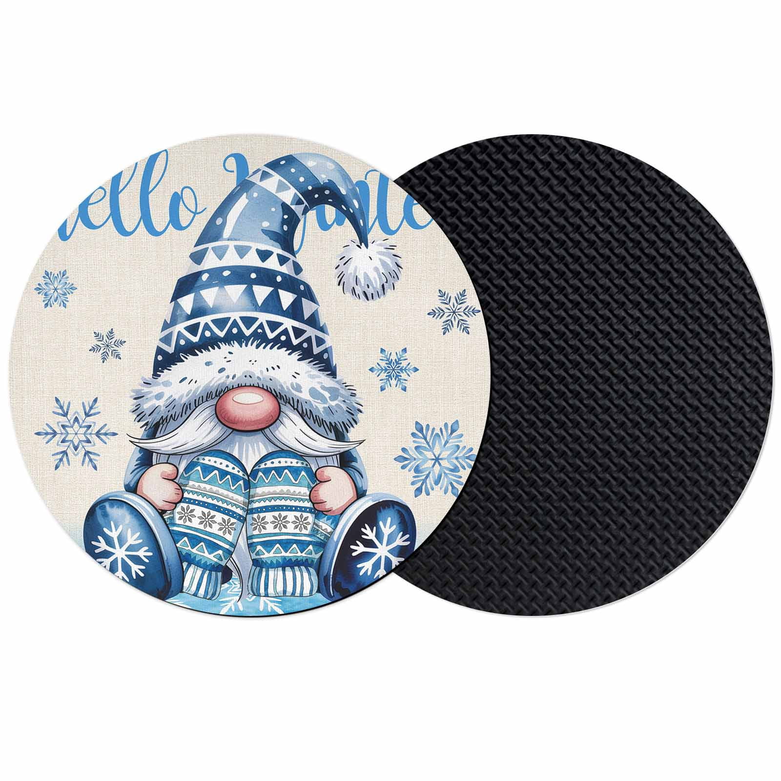 Blue Gnomes Christmas Coasters Set of 2, Soft Absorbent Coasters for ...