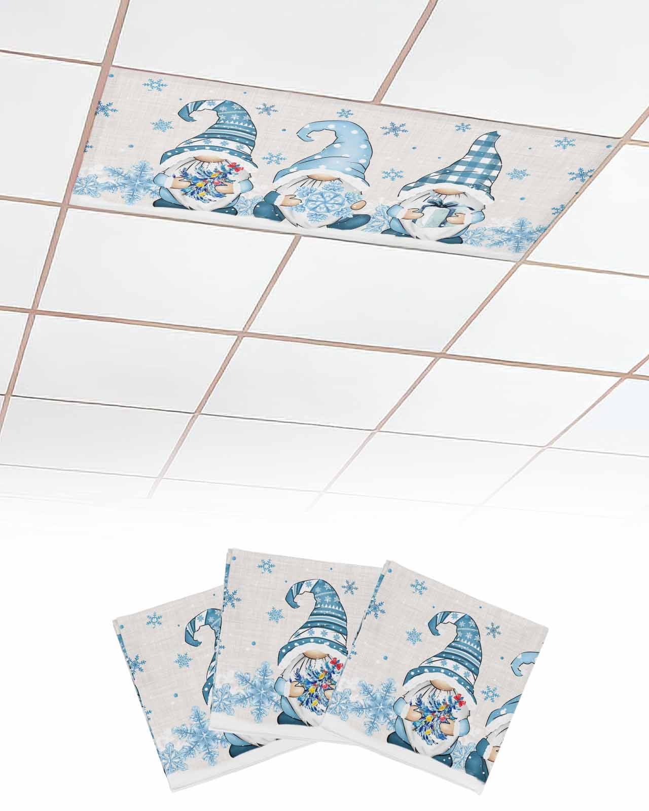 Blue Gnomes Christmas Fluorescent Light Covers for Ceiling Lights 4x2 ...