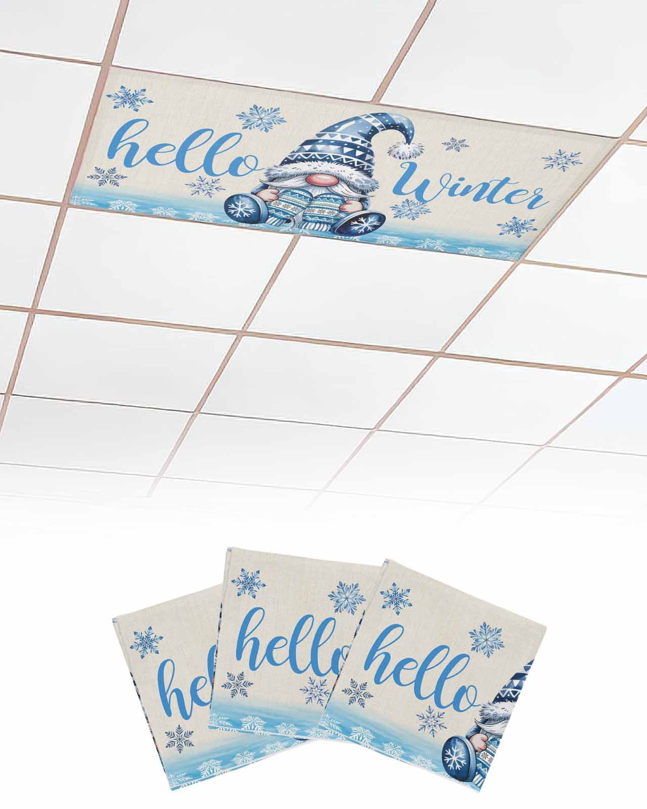 Blue Gnomes Christmas Fluorescent Light Covers for Ceiling Lights 4x2 ...