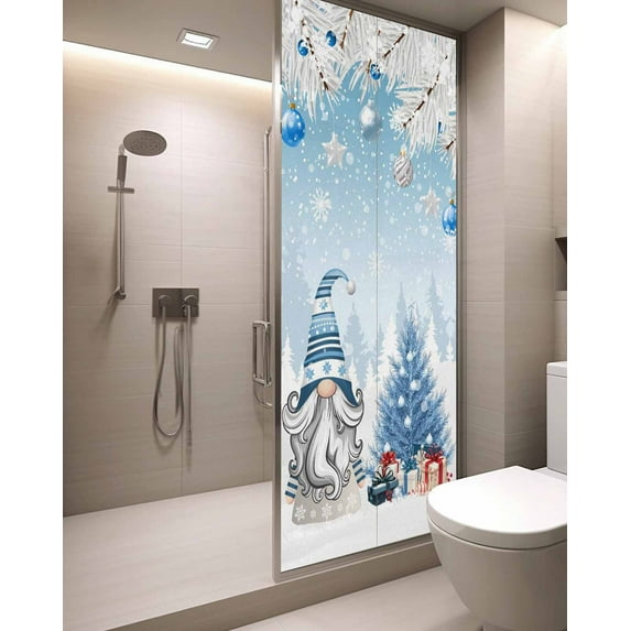 Blue Gnomes Christmas Window Privacy Film Stained Glass Window Film ...