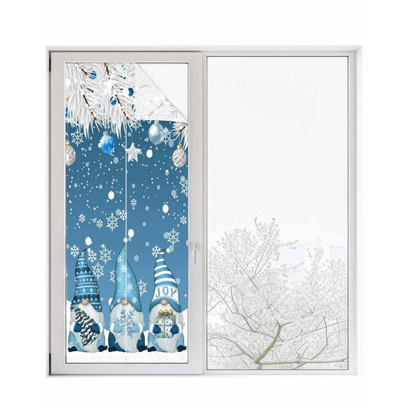 Blue Gnomes Christmas Window Privacy Film Stained Glass Window Film ...