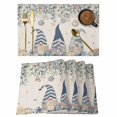 Blue Gnomes Coastal Placemats Set of 8,Cotton Linen Fabric Place Mats ...