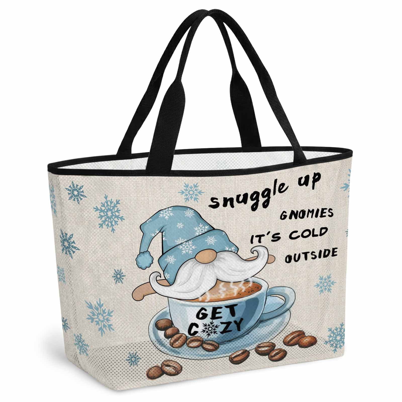 Blue Gnomes Mesh Beach Bag for Women Men, Large Beach Tote Waterproof ...