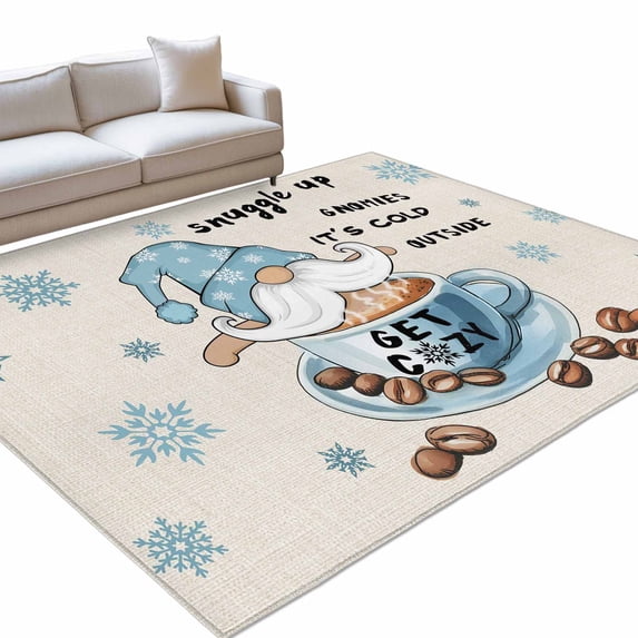 Blue Gnomes Washable Rug 5x7 Area Rug for Living Room Bedroom Non Slip ...