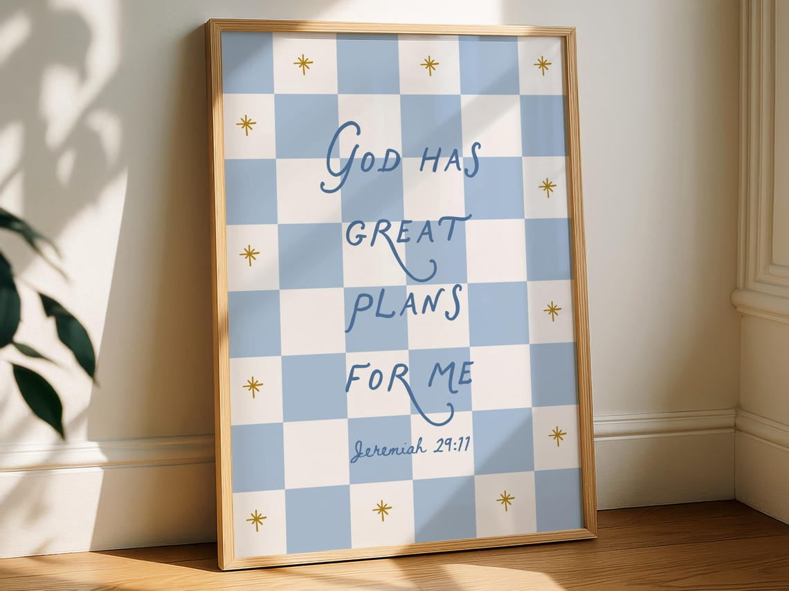 Blue God Has Great Plans For Me Jeremiah 29 11 Boys Bible Verse Toddler ...